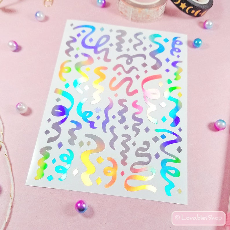 Confetti Permanent Vinyl Sticker Sheet - Etsy