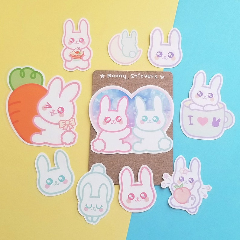 Bunny Stickers - Etsy