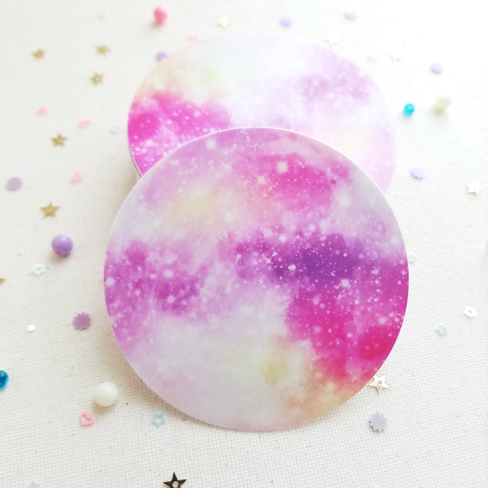 Pink Blue & Purple Moon Vinyl Sticker | Etsy