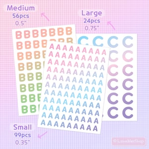 Single Letter Alphabet Upper Case A~Z Vinyl Sticker Sheet - Etsy
