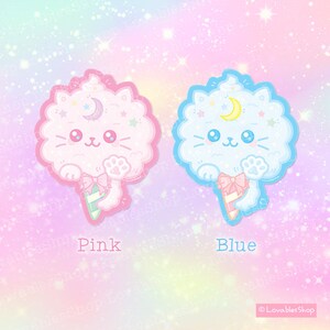Blue Cotton Candy Cat Vinyl Sticker - Etsy