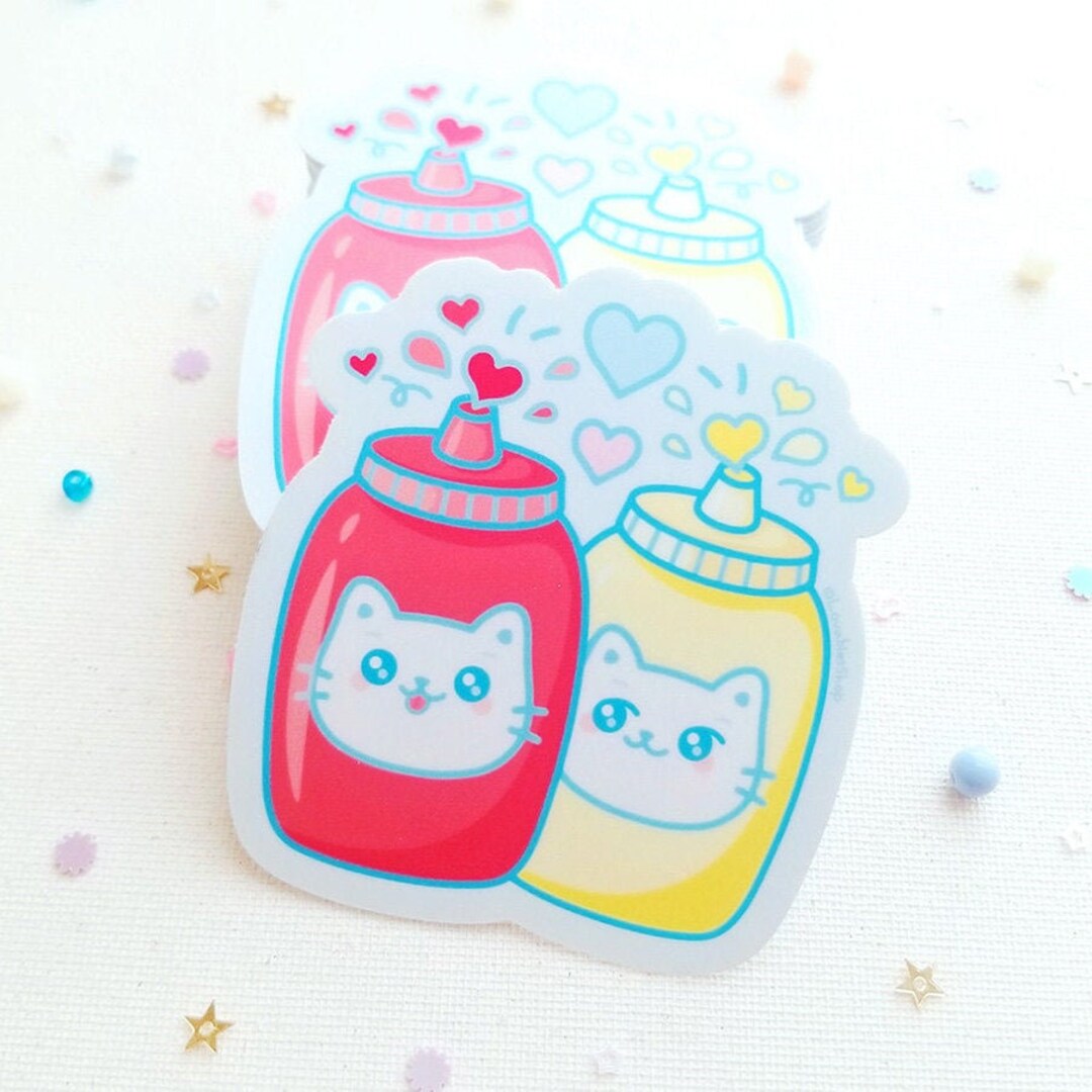 Ketchup and Mustard Vinyl Sticker - Etsy