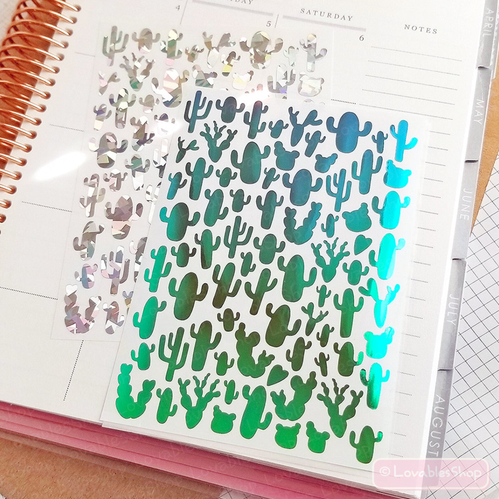 Cactus Permanent Vinyl Sticker Sheet | Etsy