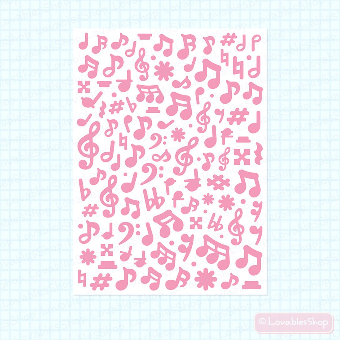 Music Note Permanent Vinyl Sticker Sheet - Etsy