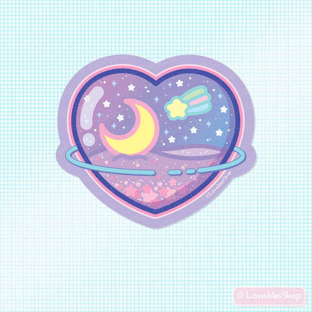 Galaxy Heart Vinyl Sticker - Etsy