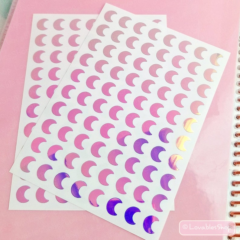 Moon 0.4 Inch Permanent Vinyl Sticker Sheet - Etsy