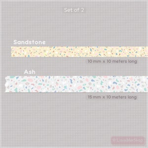 Set of 2 Terrazzo *iridescent Holo Overlay Washi Tapes* Sandstone & Ash - Etsy