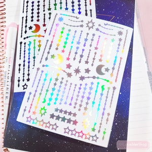 Deco Star Vinyl Sticker Sheet - Etsy