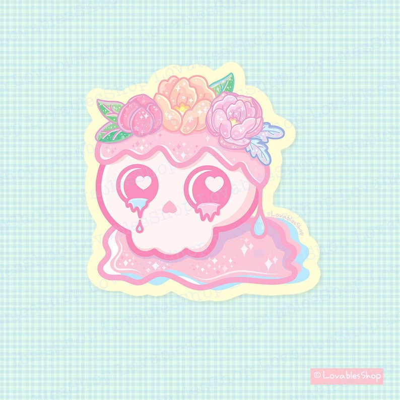 Crying Skull Vinyl Sticker - Etsy