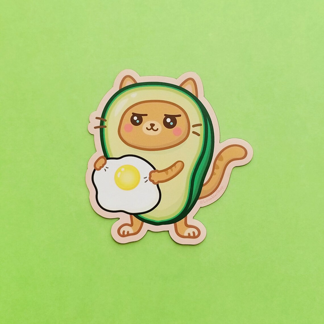 Avocado Cat Vinyl Magnet - Etsy