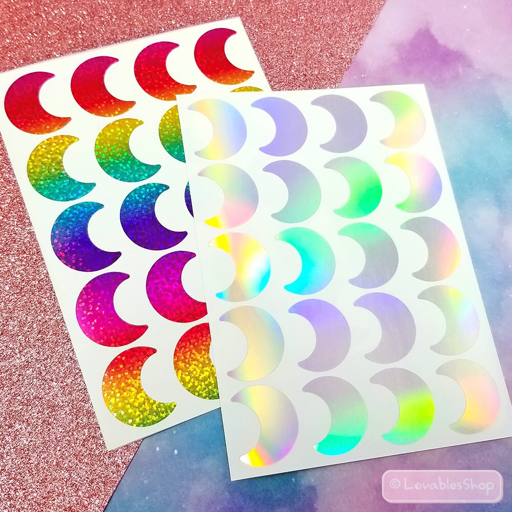 Moon 1 Inch Permanent vinyl Sticker Sheet | Etsy