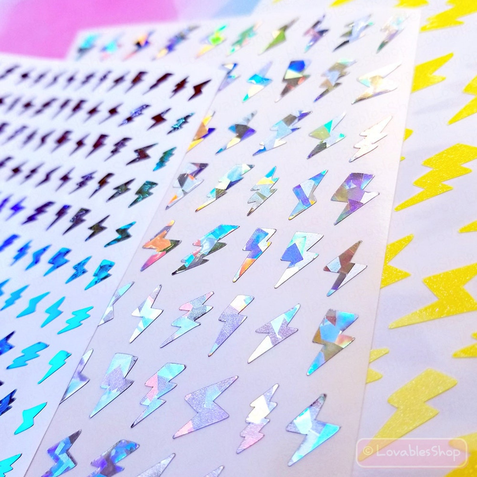 Lighting Bolt Permanent Vinyl Sticker Sheet - Etsy