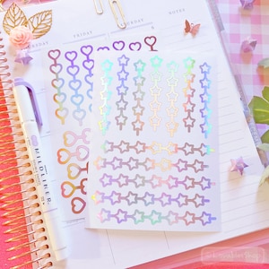 Heart & Star Chain Vinyl Sticker Sheet - Etsy