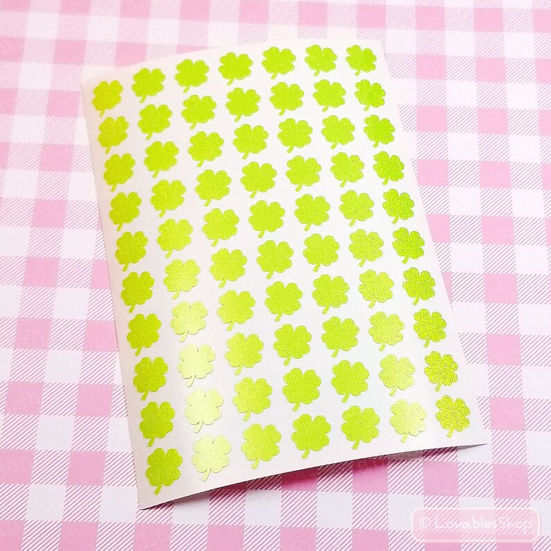 4 Leaf Clover Vinyl Sticker Sheet | Etsy