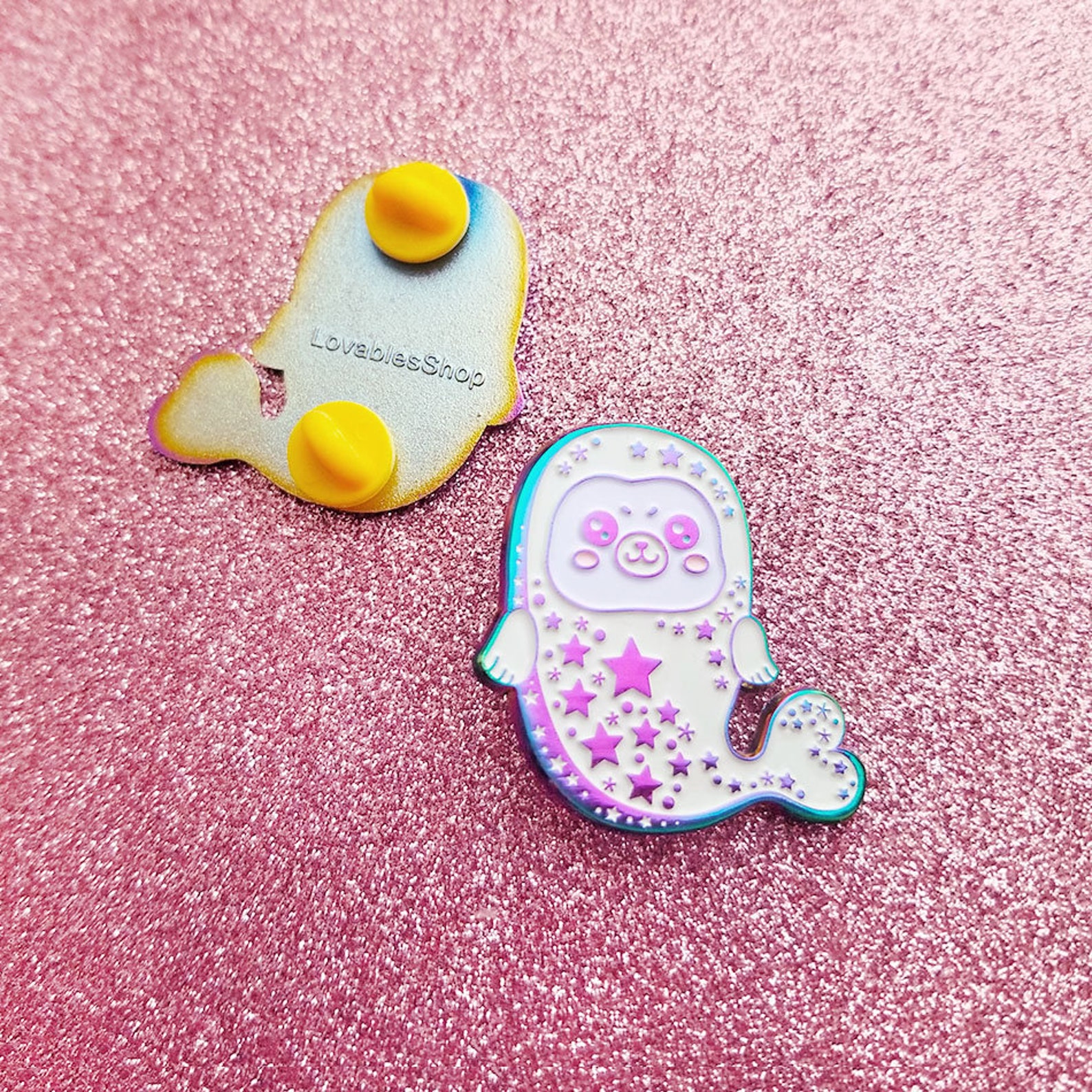 White Seal Enamel Pin - Etsy