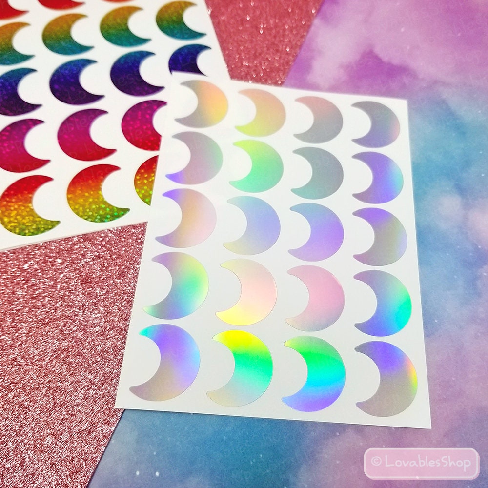 Moon 1 Inch Permanent vinyl Sticker Sheet | Etsy