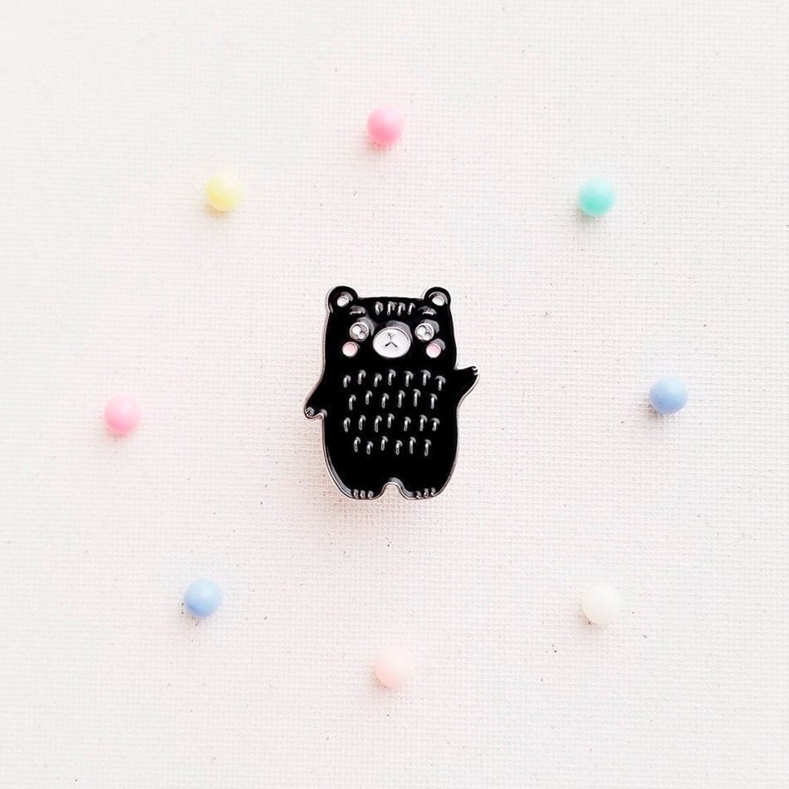 Black Bear Enamel Pin | Etsy