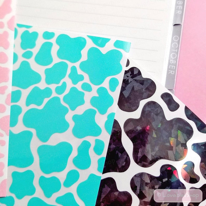 Cow Print Vinyl Sticker Sheet - Etsy