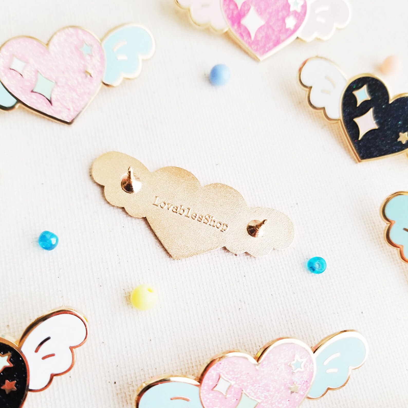 Flying Heart Glitter Enamel Pin - Etsy