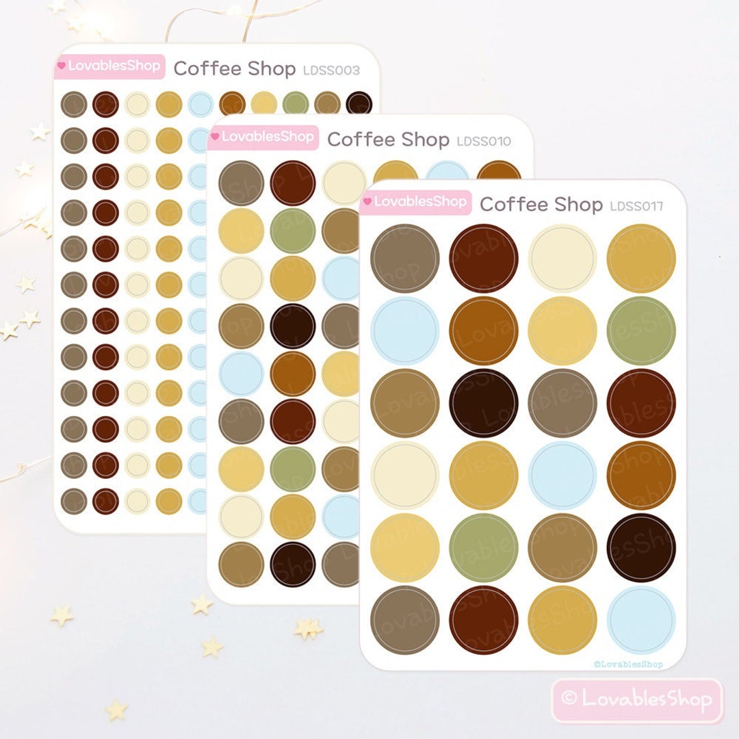 Dot Planner Stickers *coffee Shop* - Etsy