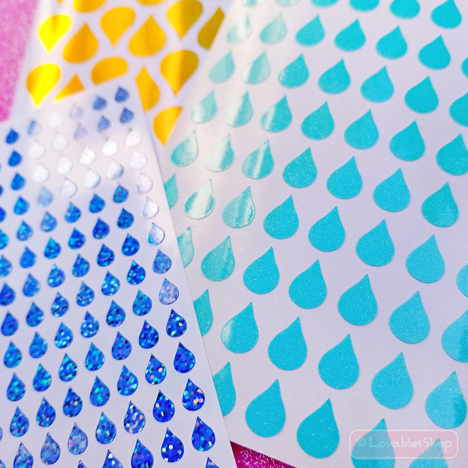 Droplet Vinyl Sticker Sheet - Etsy
