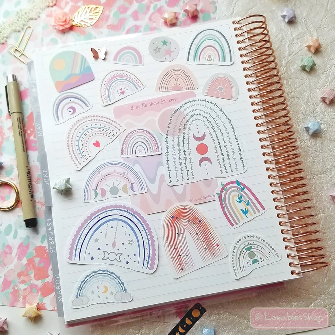 Boho Rainbow Stickers - Etsy