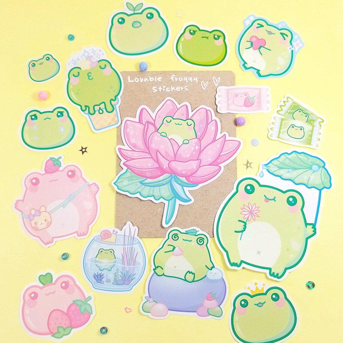 Lovable Froggy Stickers 15pcs - Etsy