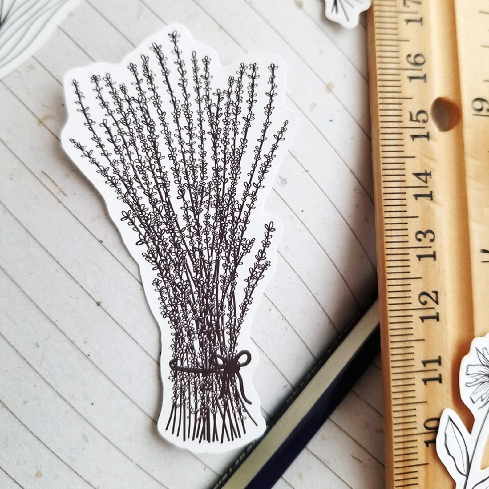 Black and White Flower Stickers - Etsy