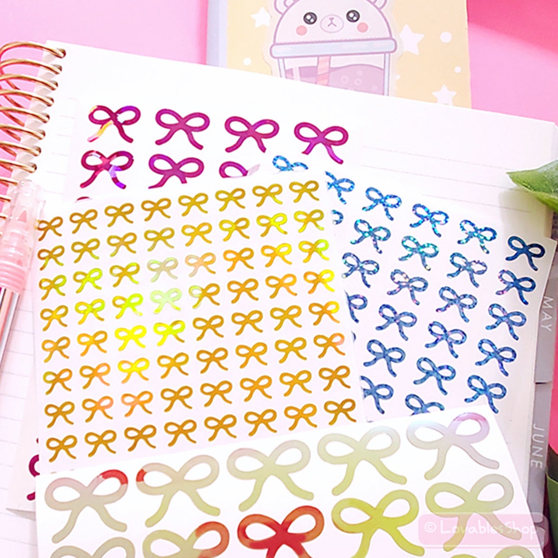 Bow Vinyl Sticker Sheet - Etsy