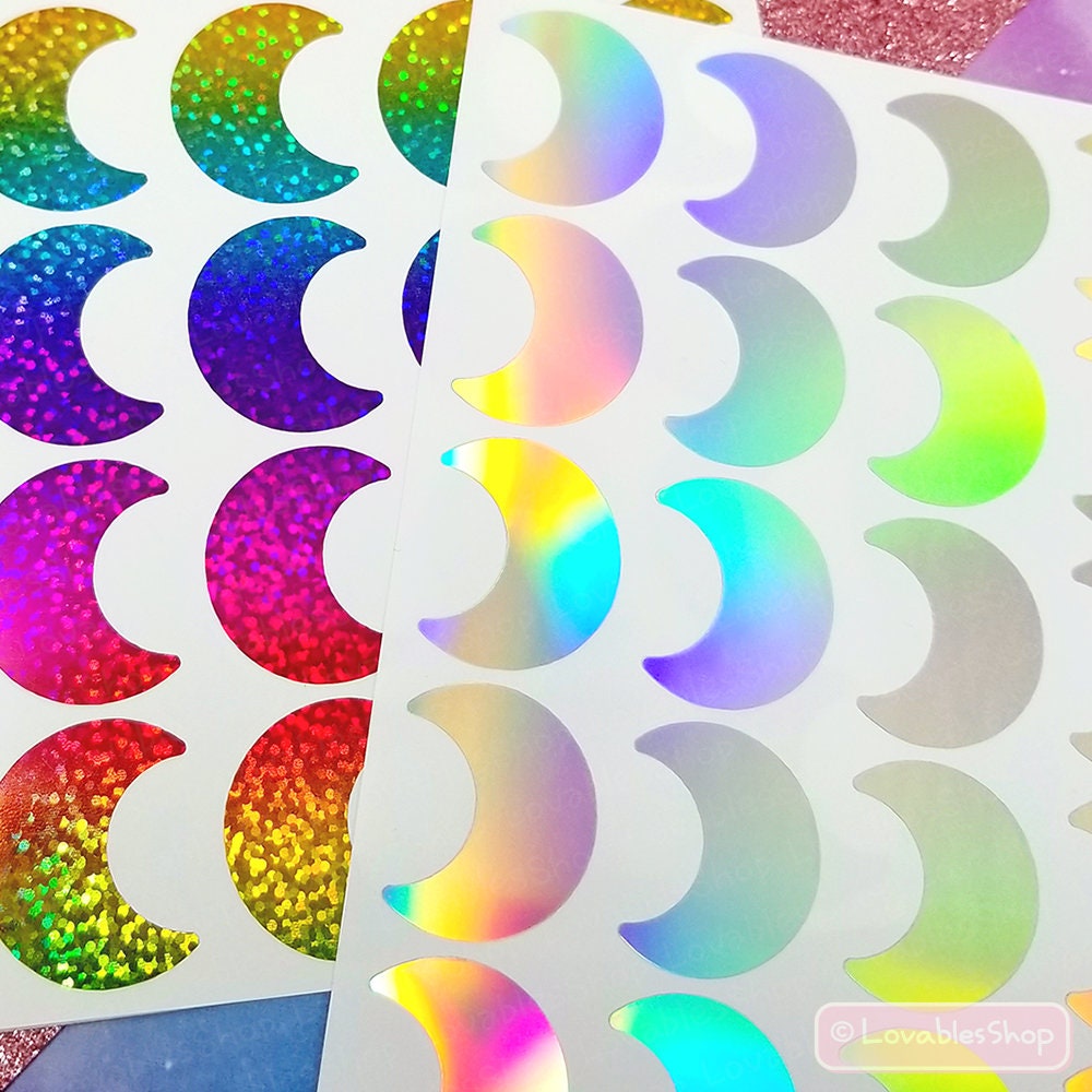 Moon 1 Inch Permanent vinyl Sticker Sheet | Etsy