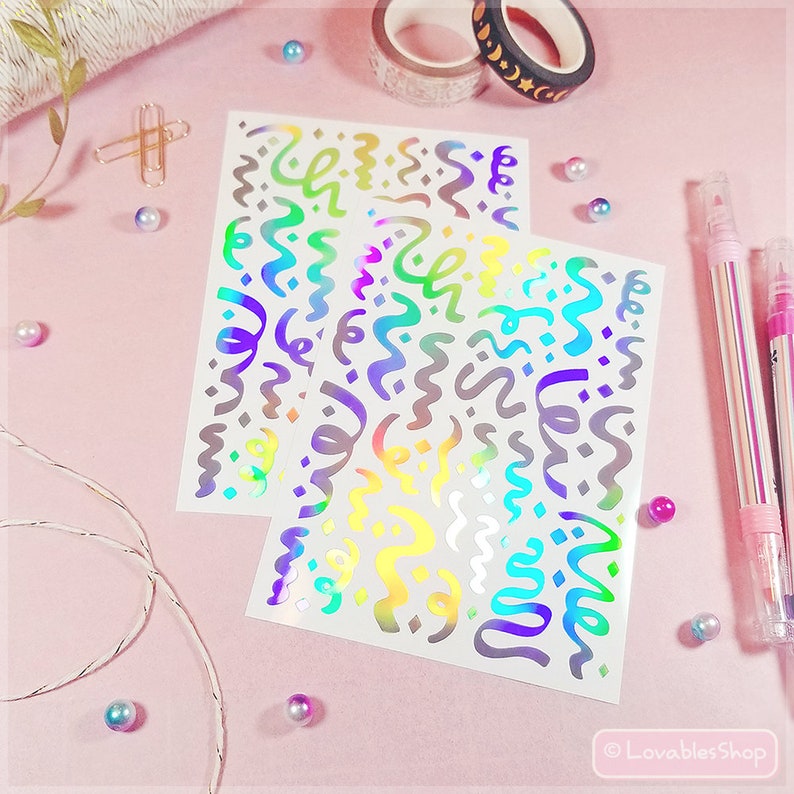 Confetti Permanent Vinyl Sticker Sheet - Etsy