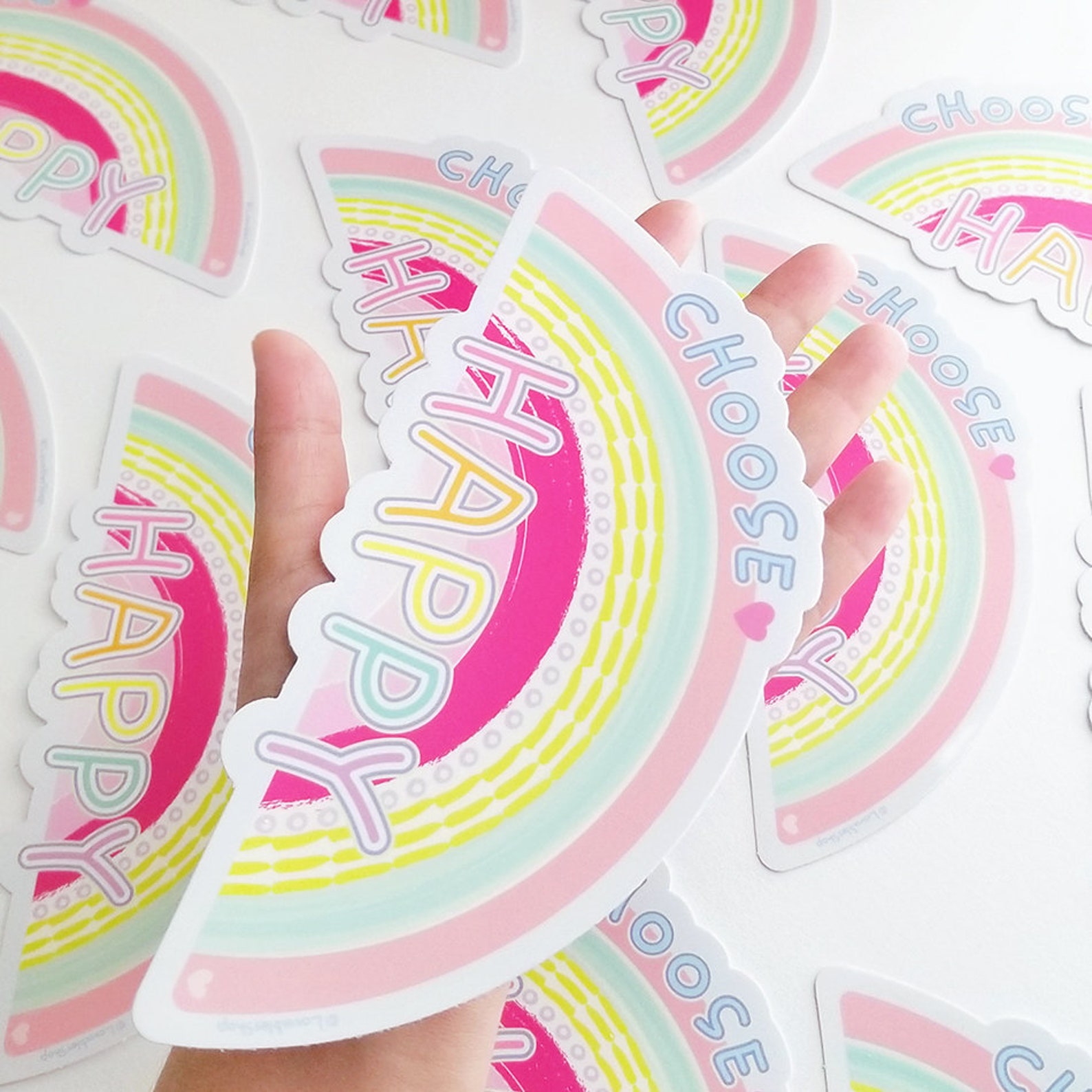 Choose Happy Vinyl Sticker 7.5 Inch | Etsy