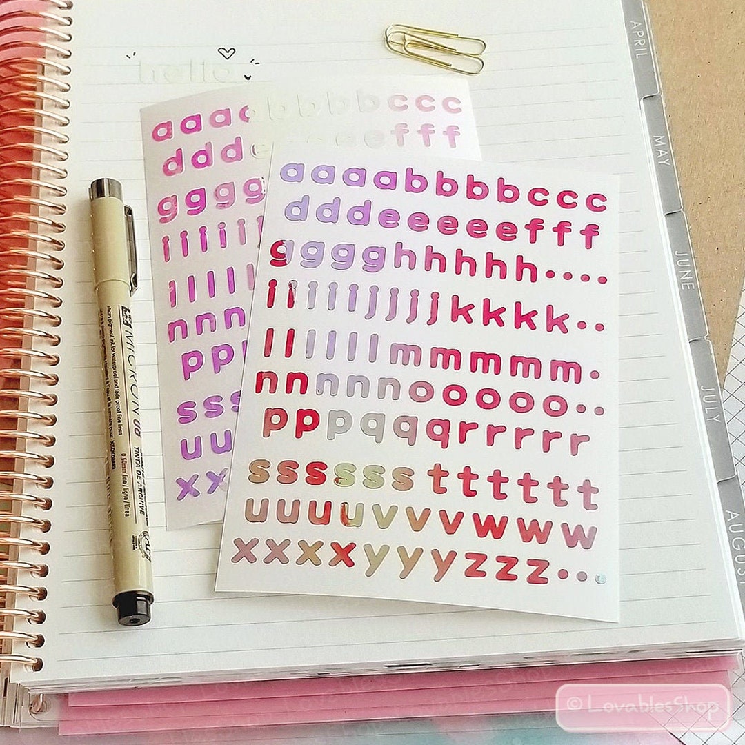 Alphabet Lower Case 0.35" Inch Permanent Vinyl Sticker Sheet - Etsy