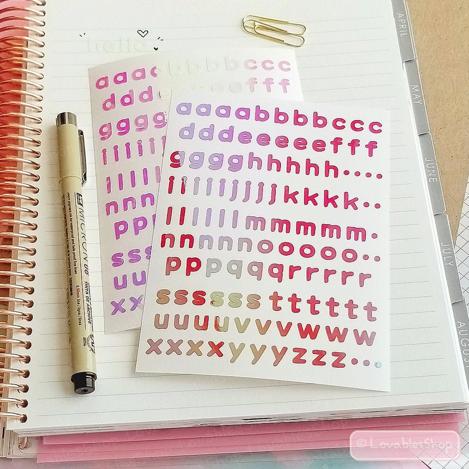 Alphabet Lower Case 0.35" Inch Permanent Vinyl Sticker Sheet - Etsy