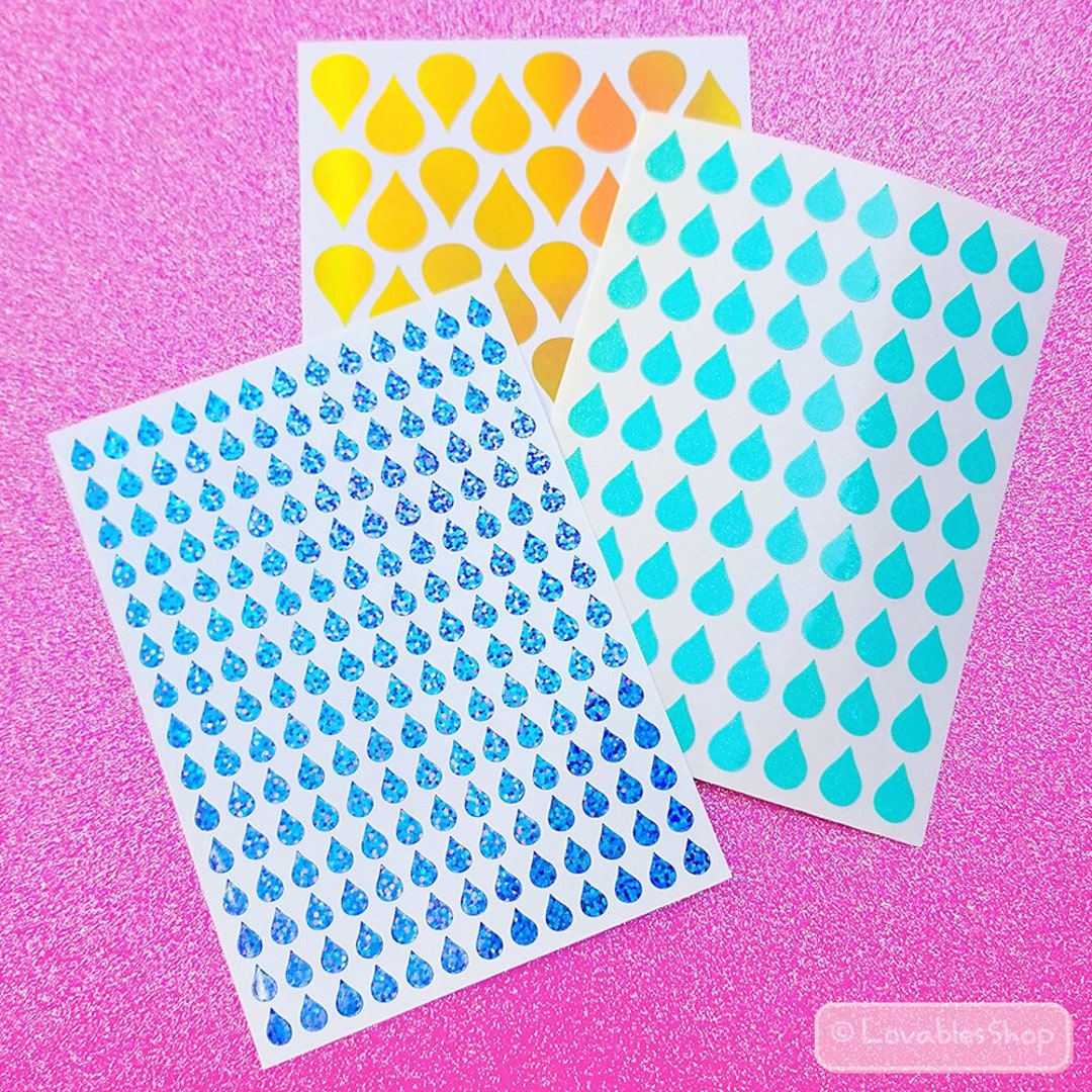 Droplet Vinyl Sticker Sheet - Etsy