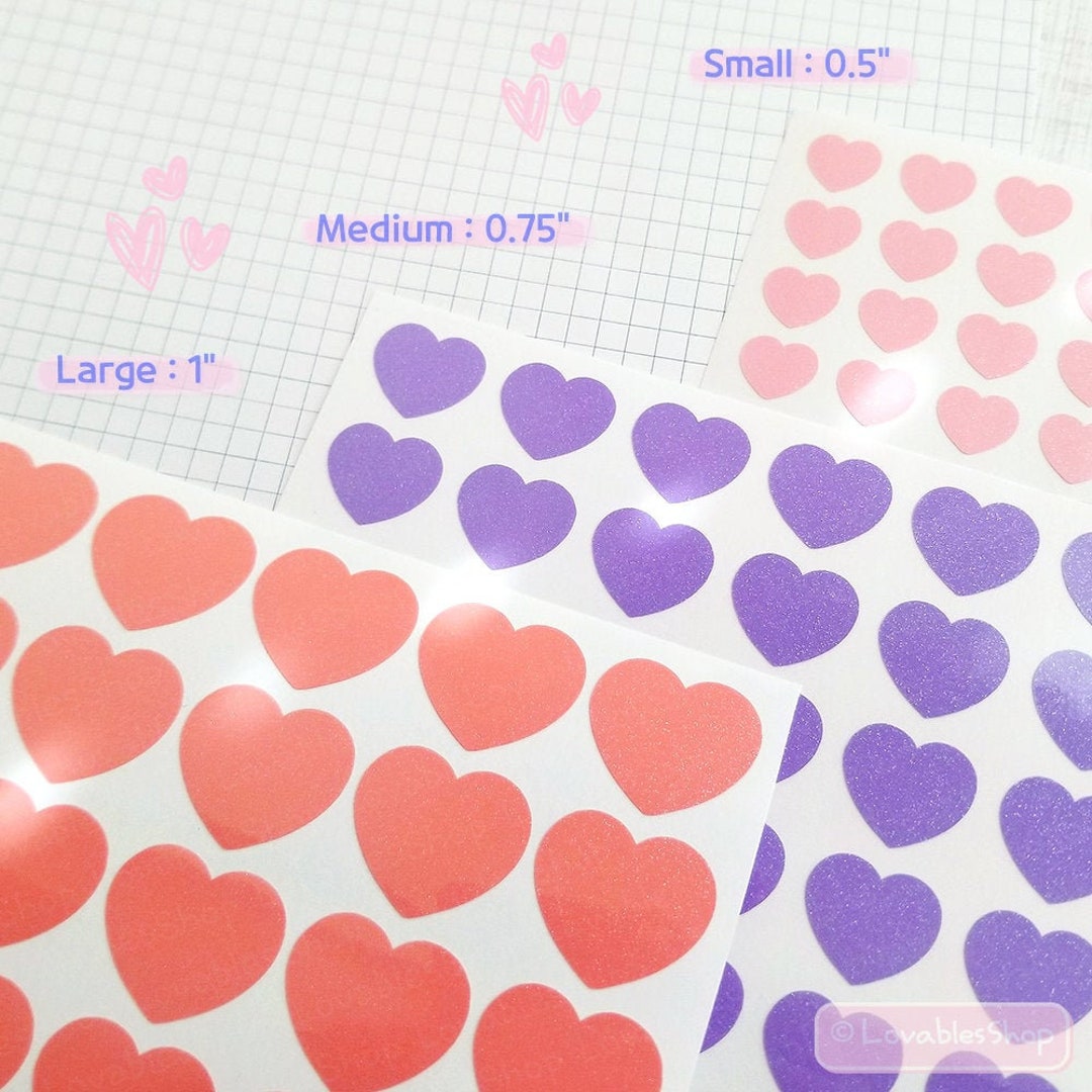 Chubby Heart Permanent Vinyl Sticker Sheet - Etsy