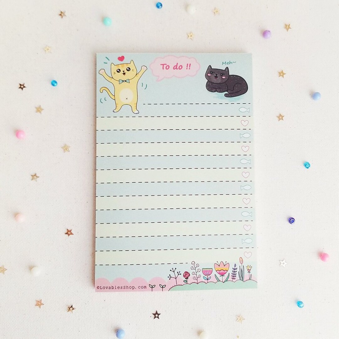 Cat to Do List Notepad - Etsy