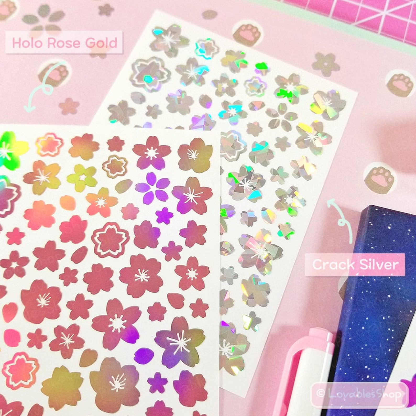 Sakura Cherry Blossom Permanent Vinyl Sticker Sheet - Etsy
