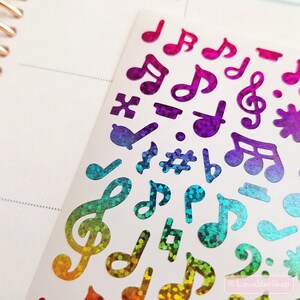 Music Note Permanent Vinyl Sticker Sheet - Etsy