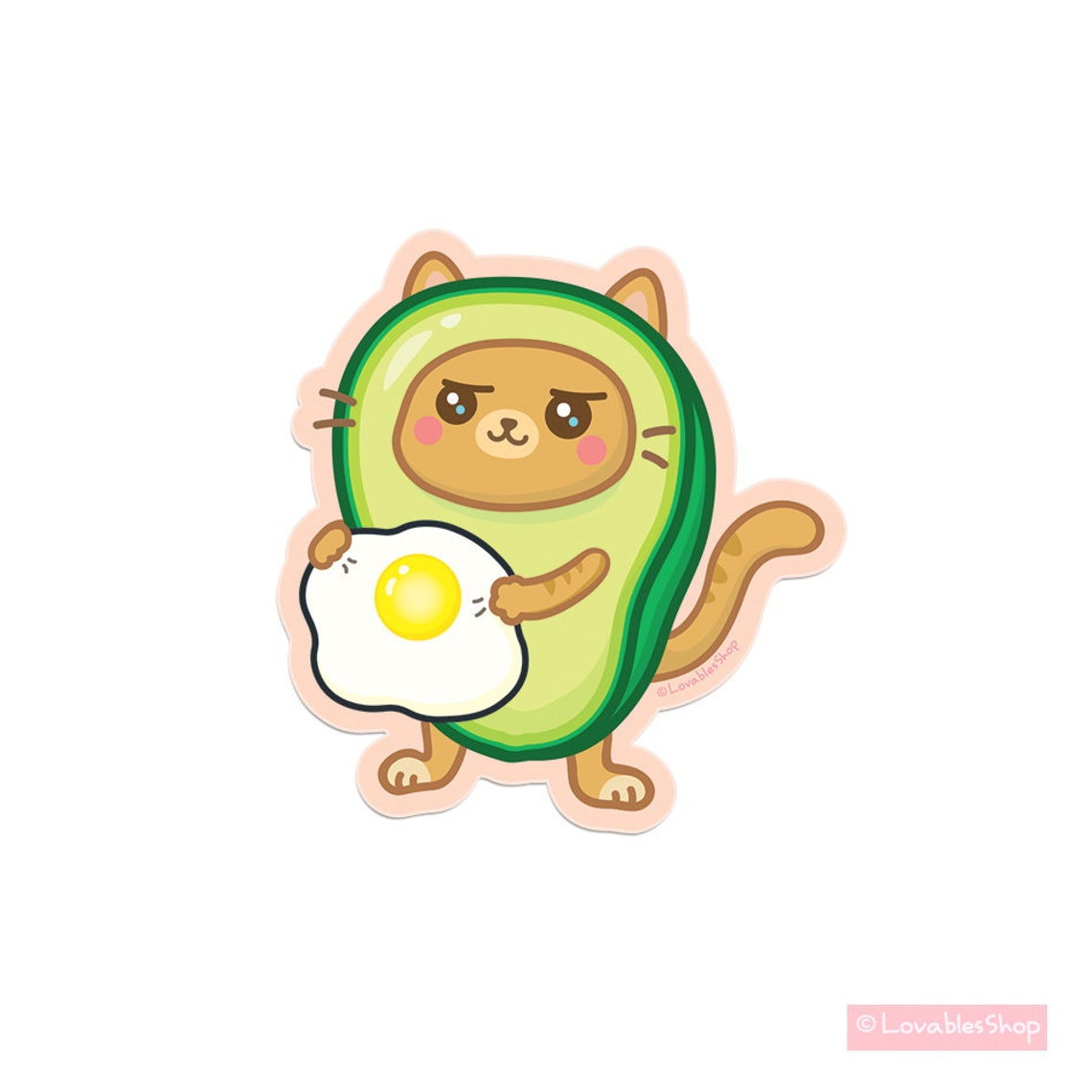 Avocado Cat Vinyl Magnet - Etsy