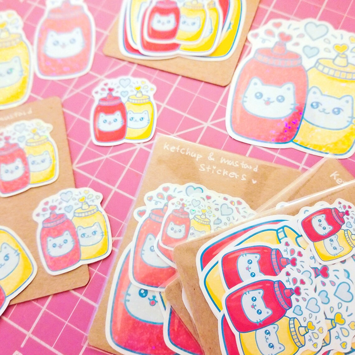 Ketchup and Mustard Stickers - Etsy