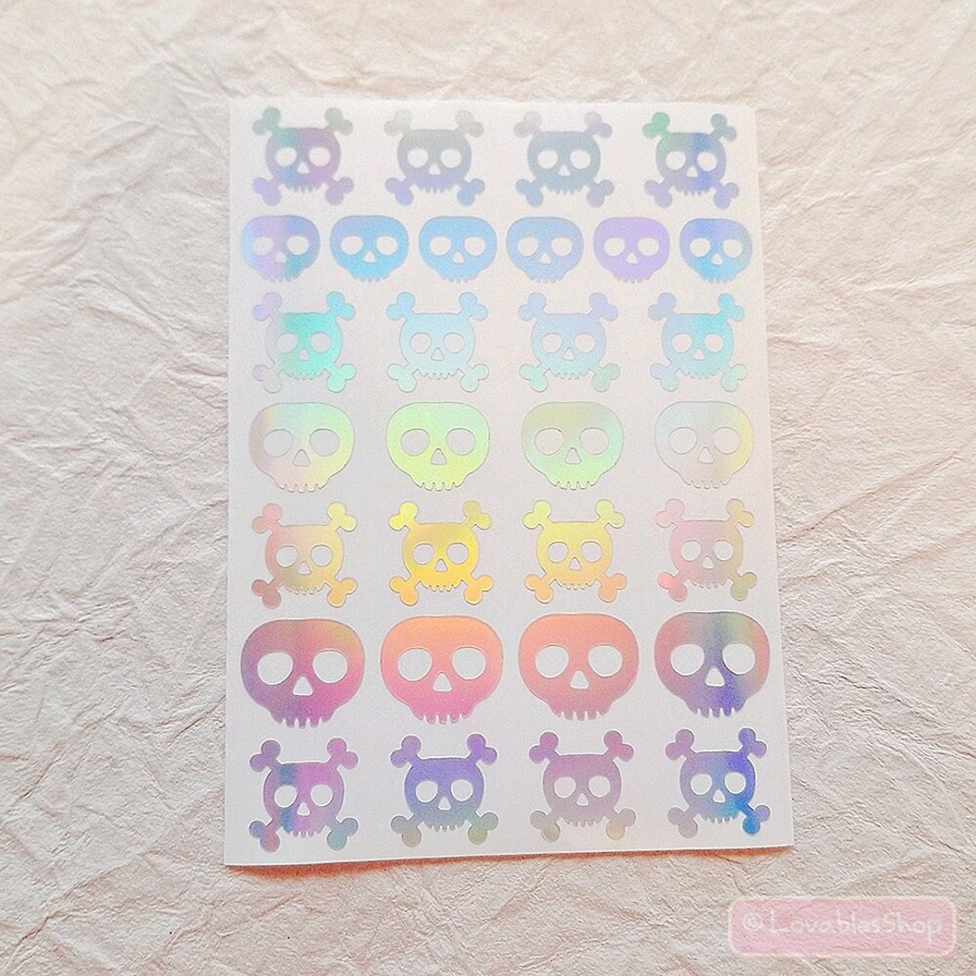 Skull Permanent Vinyl Sticker Sheet - Etsy