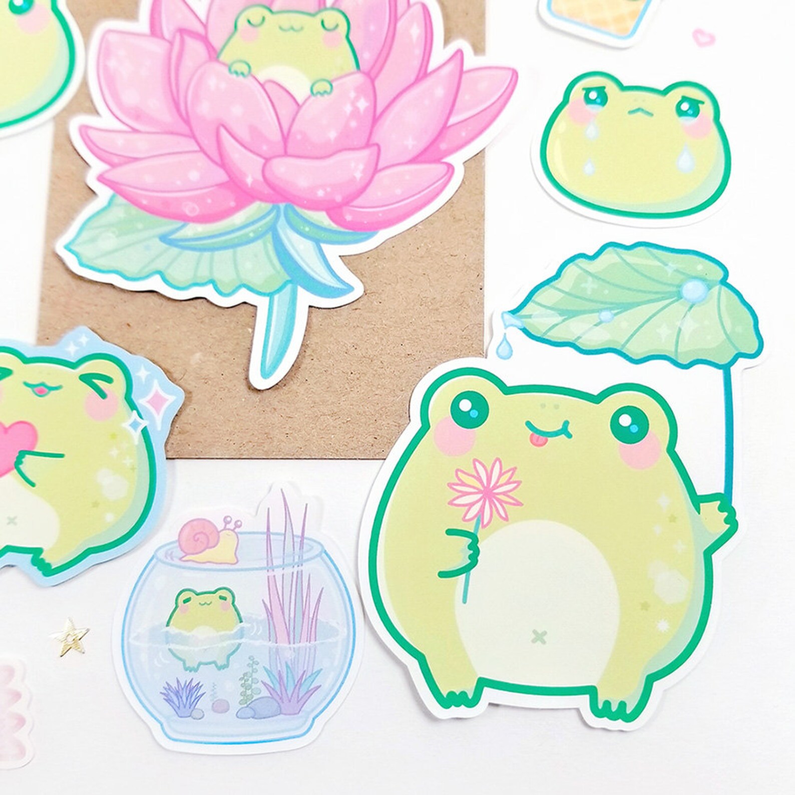 Lovable Froggy Stickers 15pcs - Etsy