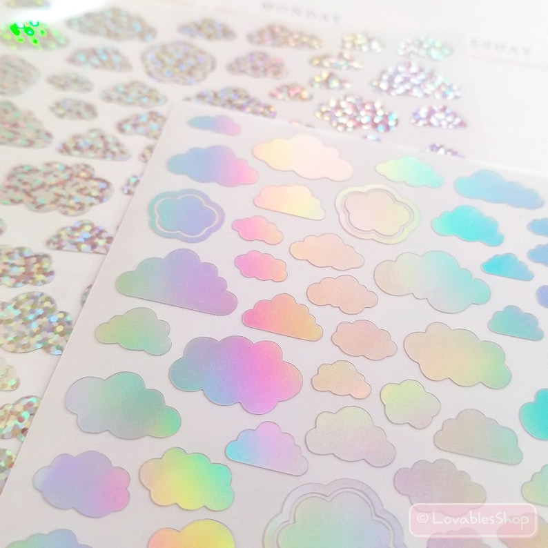 Cloud Permanent Vinyl Sticker Sheet - Etsy