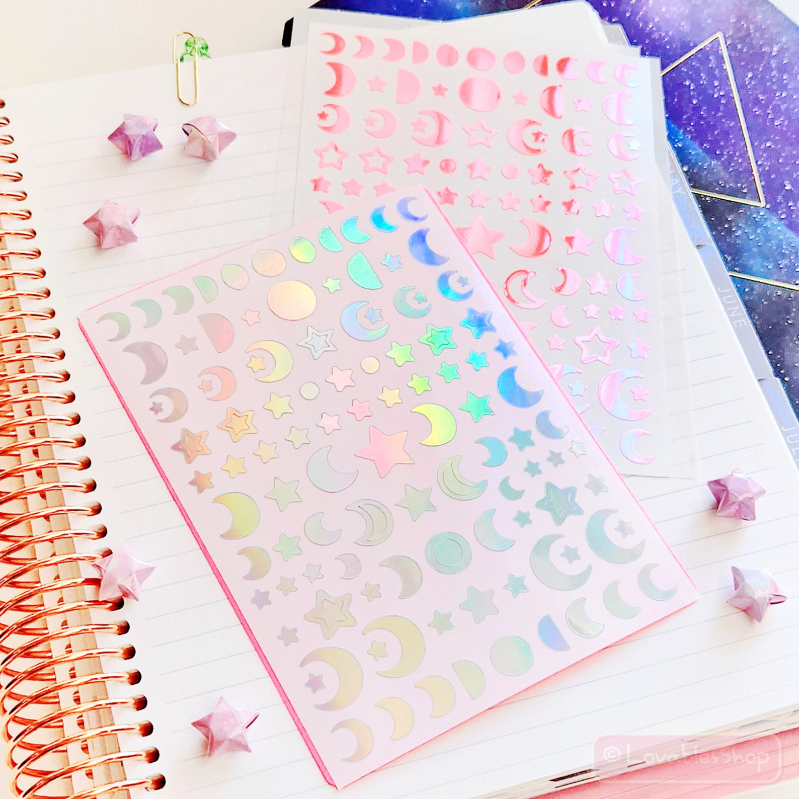 Moon and Star Vinyl Sticker Sheet - Etsy