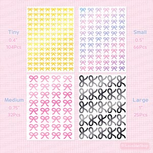 Bow Vinyl Sticker Sheet - Etsy