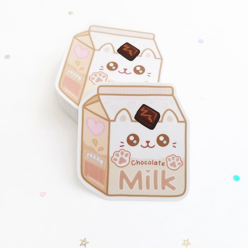 New Ver. Meow Milk Vinyl Sticker - Etsy