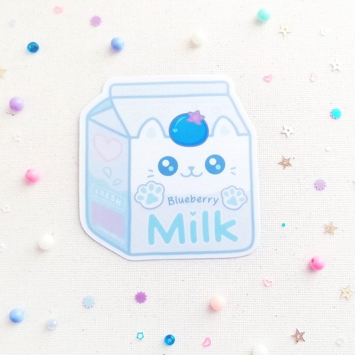 New Ver. Meow Milk Vinyl Sticker - Etsy