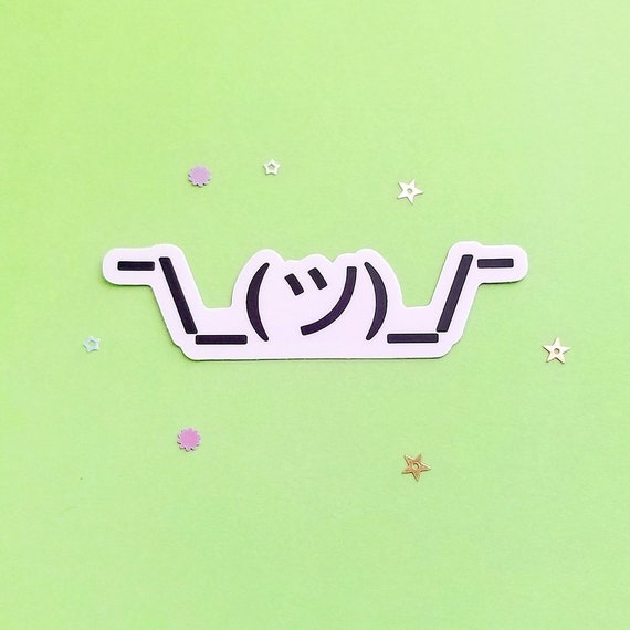 Shrug Vinyl Sticker | Etsy