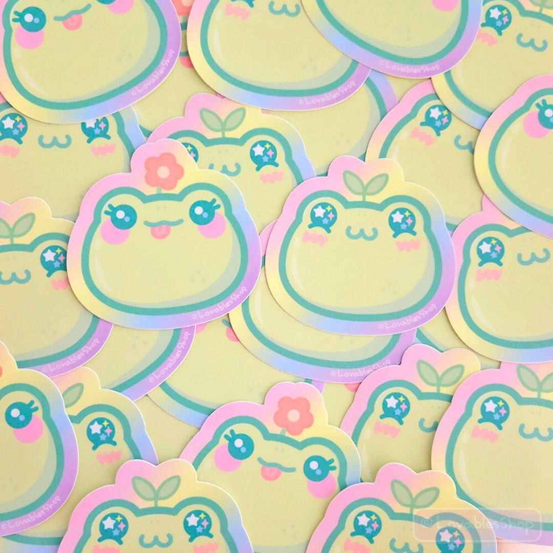 Froggy Sprout & Froggy Flower Vinyl Stickers - Etsy